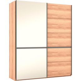 Schwebetürenschrank Musterring, B:200cm H:236cm, braun, Schränke, "Sorrent, Kleiderschrank, Schrank, Schiebetüren", Türen in Eiche massiv mit