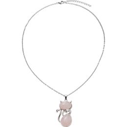 Firetti Damen Kette mit Anh&auml;nger "Schmuck Geschenk Edelstahl Halsschmuck Halskette Ankerkette Katze", Edelstahl, L: 50 B: 2mm, bunt, Edelstahl,