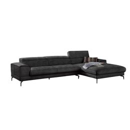 Ecksofa W.Schillig, B:343cm H:70cm T:193cm, grau, Stoff S37 (100% Polyester): Luxus-Microfaser in Lederoptik, Wohnzimmer, Sofas, "piedroo, Designsofa