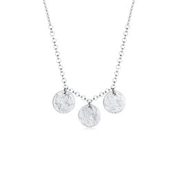 Elli Damen Kette mit Anhänger "Erbskette Kreis Geo Plättchen Minimal 925 Silber", 60, ohne Stein, Silber 925 (Sterlingsilber), L: 60silber, Silber