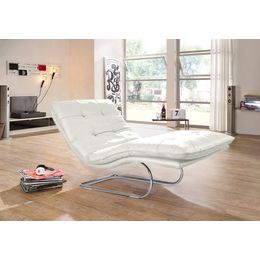 Relaxliege W.Schillig, B:95cm H:91cm T:170cm, wei&szlig;, Longlife Xtra-Leder Z59: Glattleder mit modischer Pr&auml;gung. Hautst&auml;rke 0, 9 - 1, 1 mm, Wohnzimmer,