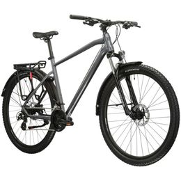 KROSS Mountainbike "KROSS MTB Hardtail Hexagon 2.0 27,5" grau 21 G&auml;nge", 38cm, 27,5+ Zoll (69,85cm) hinten: 27,5+ Zoll (69,85cm), grau, Fahrr&auml;der