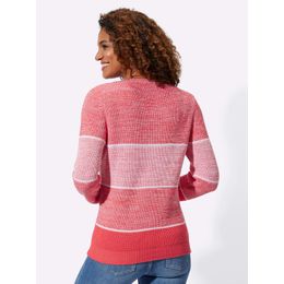 Casual Looks Damen Streifenpullover "Pullover", rot, Gr. 44, gemustert, gestreift, mehrfarbig, meliert, 50% Baumwolle, 50% Polyacryl, Pullover