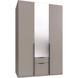 Drehtürenschrank wimex, B:135cm H:208cm T:58cm, schwarz, Holzwerkstoff, Schränke, "Mugano", wahlweise mit oder ohne Spiegel, mit Schubladen