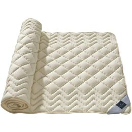 Matratzenauflage Billerbeck, B:180cm L:200cm, beige, Bezug (oben): 100% Baumwolle. Bezug (unten): 100% Baumwolle. F&uuml;llung: 100% Schurwolle,