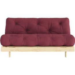Daybett Karup Design, B:160cm H:85cm, rot, Bezug: 80% Baumwolle, 20% Polyester, Daybetten, "Daybett Roots Schlafsofa – Gästebett & Sofa aus