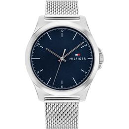 Tommy Hilfiger Herren Quarzuhr "NORRIS", silber, Armbanduhren, Armbanduhr, Herrenuhr, analog, Edelstahlarmband