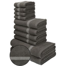 Handtuch Set my home, grau, Frottier, Obermaterial: 100% Baumwolle, Handtuch-Sets, "Kapra, Premium Handt&uuml;cher, 100% Baumwolle, 500 gr/m&sup2;, 10-tlg.", 2
