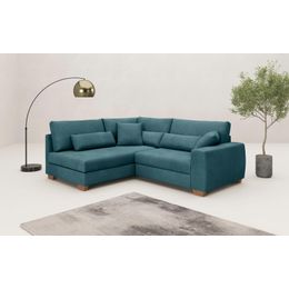 Ecksofa MR. COUCH, B:227cm H:68cm T:190cm, blau, Memphis (Grundgewebe - 100% Polyester; Nutzschicht- 90% Polyester / 10% Polyamide), Wohnzimmer,