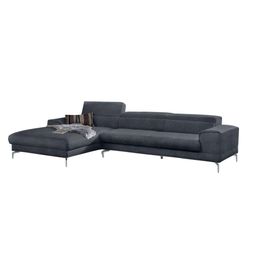 Ecksofa W.Schillig, B:343cm H:70cm T:193cm, blau, Chenille-Flachgewebe R66 (85% Polyester, 15% Nylon), Wohnzimmer, Sofas, "piedroo, Designsofa mit