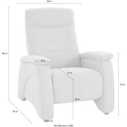 Relaxsessel, B:88cm H:106cm T:99cm, grau, exxpo - SOFA FASHION, NaturLEDER (echtes Rindsleder) in Sitz und R&uuml;cken. Korpus in passendem Kunstleder