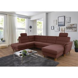 Wohnlandschaft Home Affaire, B:308cm H:89cm T:212cm, rosa, 100% Polyester;Struktur (100% Polyester);Luxus-Microfaser in Lederoptik (100% Polyester),