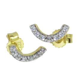 OSTSEE-SCHMUCK Damen Paar Ohrstecker "- Brenda - Gold 333/000 - Zirkonia", Gelbgold 333, gold, Gelbgold 333, Ohrringe