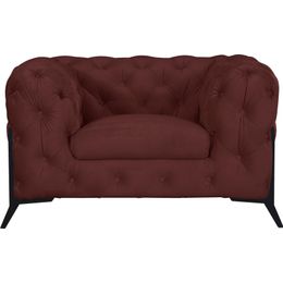 Chesterfield-Sessel Home Affaire, B:125cm H:75cm T:97cm, rosa, Struktur (100% Polyester9;Samtoptik (100% Polyester), Sessel, "Amaury Sessel",