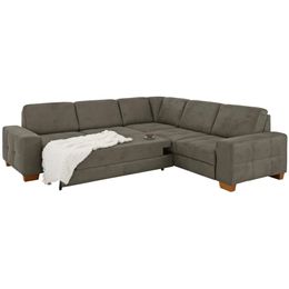 Ecksofa Home Affaire, B:276cm H:86cm T:271cm, braun, Luxus-Microfaser Lederoptik (100% Polyester);Luxus-Microfaser (100% Polyester);Luxus-Microfaser