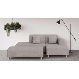 Ecksofa OTTO HOME, B:258cm H:85cm T:168cm, grau, 100% Polyester, Wohnzimmer, Sofas, "Suyala", L-Form mit Hocker