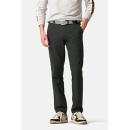 MEYER Herren Chinos "BONN", grau, Gr. 60, unifarben, 72% Baumwolle;20% Polyester;8% Elasthan, Hosen, mit Ziersteppung und Knopf