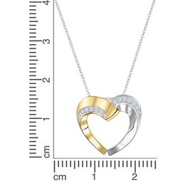 Firetti Damen Kette mit Anh&auml;nger "Schmuck Geschenk Silber 925 Halsschmuck Halskette Ankerkette Herz", Silber 925 (Sterlingsilber), L: 45 B: 1mm,