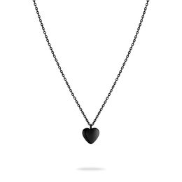 Damen Kette mit Anhänger "Schmuck Geschenk Edelstahl Halskette My Heart Herz", Edelstahl, L: 45 B: 0,7mm, schwarz, Liebeskind Berlin, Edelstahl,
