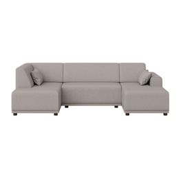 Wohnlandschaft Home Affaire, B:296cm H:80cm T:162cm, beige, 100% Polyester, Sofas, "TAMMO", U-Form