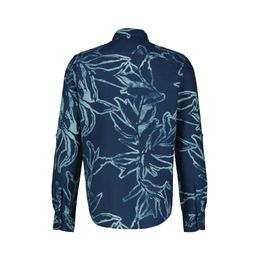 Lerros Herren Langarmhemd "Lerros Herren Langarmhemd mit sommerlichem Alloverprint", blau, Gr. 5XL, 55% Leinen; 45% Baumwolle, Hemden