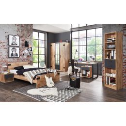 Schreibtisch wimex, B:140cm H:74cm T:70cm, braun, Jugendzimmer, Tische, "Liverpool, Tisch im coolen Loft Style", mit Kufen aus Metall, 140/70/74 cm