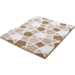 Badematte Kleine Wolke, H:15mm, beige, Polyacryl, Badematten, "Sintra", Badteppich, modernes Mosaikdesign