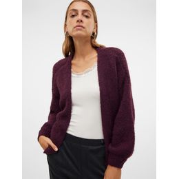 V&eacute;ro Moda VERO MODA Damen Strickjacke "VMMAYBE LS OPEN CARDIGAN GA REP"winetasting, Gr. S, unifarben, Strick, Obermaterial: 100% Polyester, Strickjacken