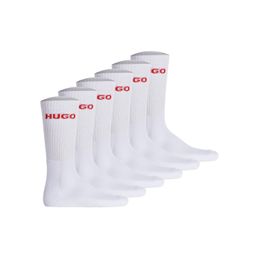 Hugo Herren Kurzsocken "Socken 6P QS RIB LOGO CC 6er Pack", Gr. 39, wei&szlig;, Obermaterial: 72% Baumwolle CO. 25% Polyester PES. 2% Elasthan EL. 1%