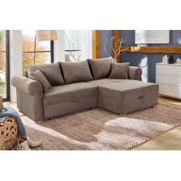 Jockenhöfer Ecksofa, B:248cm T:99cm, grau, JOCKENHÖFER GRUPPE, Korpus: 100% Polyester;Kissen: 100% Polyester, Wohnzimmer, Sofas, "List L-Form", viel Stauraum, 2