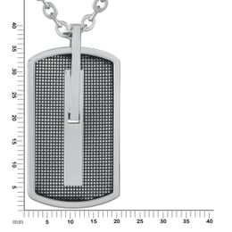 ZEEme Herren Kette mit Anh&auml;nger "Edelstahl schwarz 50cm L&auml;nge", 50cm, Edelstahl, L: 50 B: 20mm, silber, Edelstahl, B:20mm, Halsketten