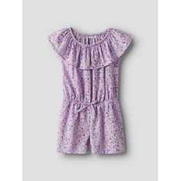 name it Mädchen Kurzoverall "NKFVINAYA PLAYSUIT FFF"orchid bloom aop:sprinkle, Gr. 158, bedruckt, Web, Obermaterial: 98% Polyester, 2% Elasthan,