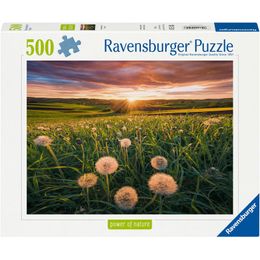 Ravensburger Kinder Puzzle "power of nature, Pusteblumen im Sonnenuntergang", bunt, B:49cm H:36cm, Puzzles, Made in Germany