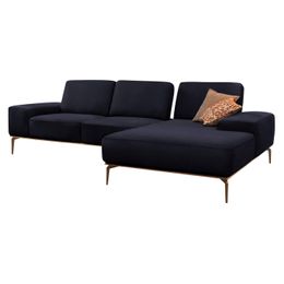 Ecksofa W.Schillig, B:299cm H:88cm T:178cm, blau, Longlife Xtra-Leder Z73: Naturwalkleder der Luxusklasse aus den erlesensten Rohh&auml;uten. Hautst&auml;rke