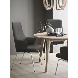 Polsterstuhl stressless, B:58cm H:105cm T:60cm, grau, Leder PALOMA: PALOMA ist ein durchgef&auml;rbtes Semianilin-M&ouml;belleder mit nat&uuml;rlicher Narbung.,