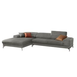 Ecksofa W.Schillig, B:343cm H:70cm T:193cm, grau, Chenille-Flachgewebe R66 (85% Polyester, 15% Nylon), Wohnzimmer, Sofas, "piedroo, Designsofa mit