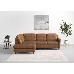 Sit & More Ecksofa SIT & MORE, B:251cm H:90cm T:187cm, braun, Wohnzimmer, Sofas, "Far&ouml; L-Form", inklusive Federkern, wahlweise mit Bettfunktion und Bettkasten