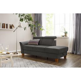 Recamiere Home Affaire, B:194cm H:84cm T:93cm, braun, 100% Polyester, Sofas, "Conville", incl. Kopfteilverstellung, Federkern, wahlweise mit