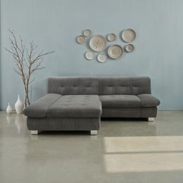 Ecksofa DOMO collection, B:234cm H:80cm T:157cm, grau, 100% Polyester, Wohnzimmer, Sofas, "100031 kompakte Stellmaße, komfortabel und bequem,