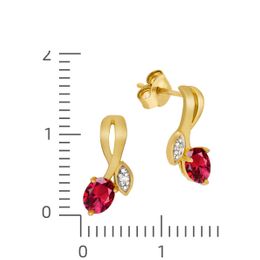 Firetti Damen Paar Ohrstecker "Schmuck Geschenk Gold 375 Ohrschmuck Farbstein Edelstein Rubin", Gelbgold 375, rot, Gelbgold 375, Ohrringe, mit Rubin,