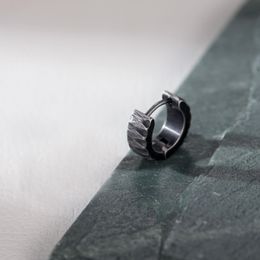 Firetti Damen Single-Creole "Schmuck Geschenk Edelstahl Ohrschmuck Ohrring Crag Fels", 14mm, Edelstahl, schwarz, Edelstahl, Ohrringe