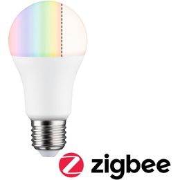 Paulmann LED-Leuchtmittel "Smart Home Zigbee Standardform 9,3 W Matt E27 RGBW", matt/bunt, rund, transparent, Leuchtmittel