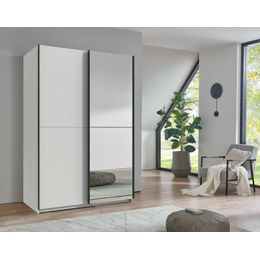 Kleiderschrank wimex, B:135cm H:198cm T:65cmwei&szlig;, griffe schwarz, Holzwerkstoff, Jugendzimmer, Schr&auml;nke, "Mugano, B/T/H 135 oder 180/65/198cm, Made