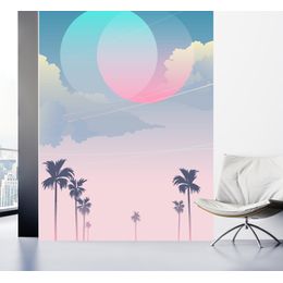 queence Fototapete "Reflektion", B/L: 180mm, Rollen: 2 St., bunt, Schlafzimmer, Tapeten, Wandpaneele, selbstklebend, Tapete, Sticker, Wanddeko,