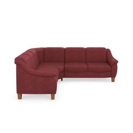 Ecksofa Home Affaire, B:270cm T:250cm, lila, 100% Polyester, Wohnzimmer, Sofas, "Caldera L-Form", Federkern, wahlweise mit Kopfteilverstellung,
