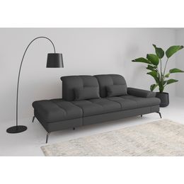 Sit & More Recamiere SIT & MORE, B:231cm H:90cm T:122cm, grau, 95% Polyester, 5% Polyamid, Sofas, "Amica, inkl. Sitztiefenverstellung und Armteilverstellung",