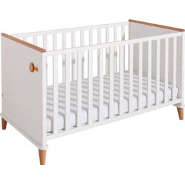Kinderbett Paidi, H:84,3cm L:148,7cm, wei&szlig;, Eiche massiv;kreidewei&szlig;, Betten, "LOTTE & FYNN Steiff by Paidi, Wei&szlig; mit Eiche Massivholz", inkl.
