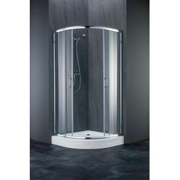 Runddusche Welltime, B:90cm H:199cm T:90cm, grau, Duschkabinen, "Summer SET", mit leichtg&auml;ngigen Schiebet&uuml;ren, inkl. passender Duschwanne