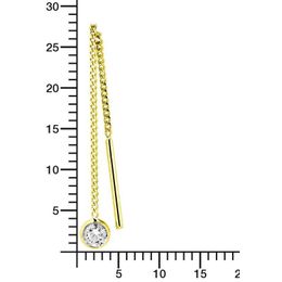 Amor Damen Paar Ohrh&auml;nger "2013812", Gelbgold 375, gold, Gelbgold 375, Ohrringe, mit Zirkonia (synth.)