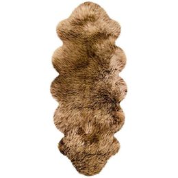 Fellteppich Heitmann Felle, B:62cm H:70mm L:175cm, braun, Lammfell, Teppiche, "Doppel-Lammfell - Premium Qualität", echtes Austral. Lammfell,